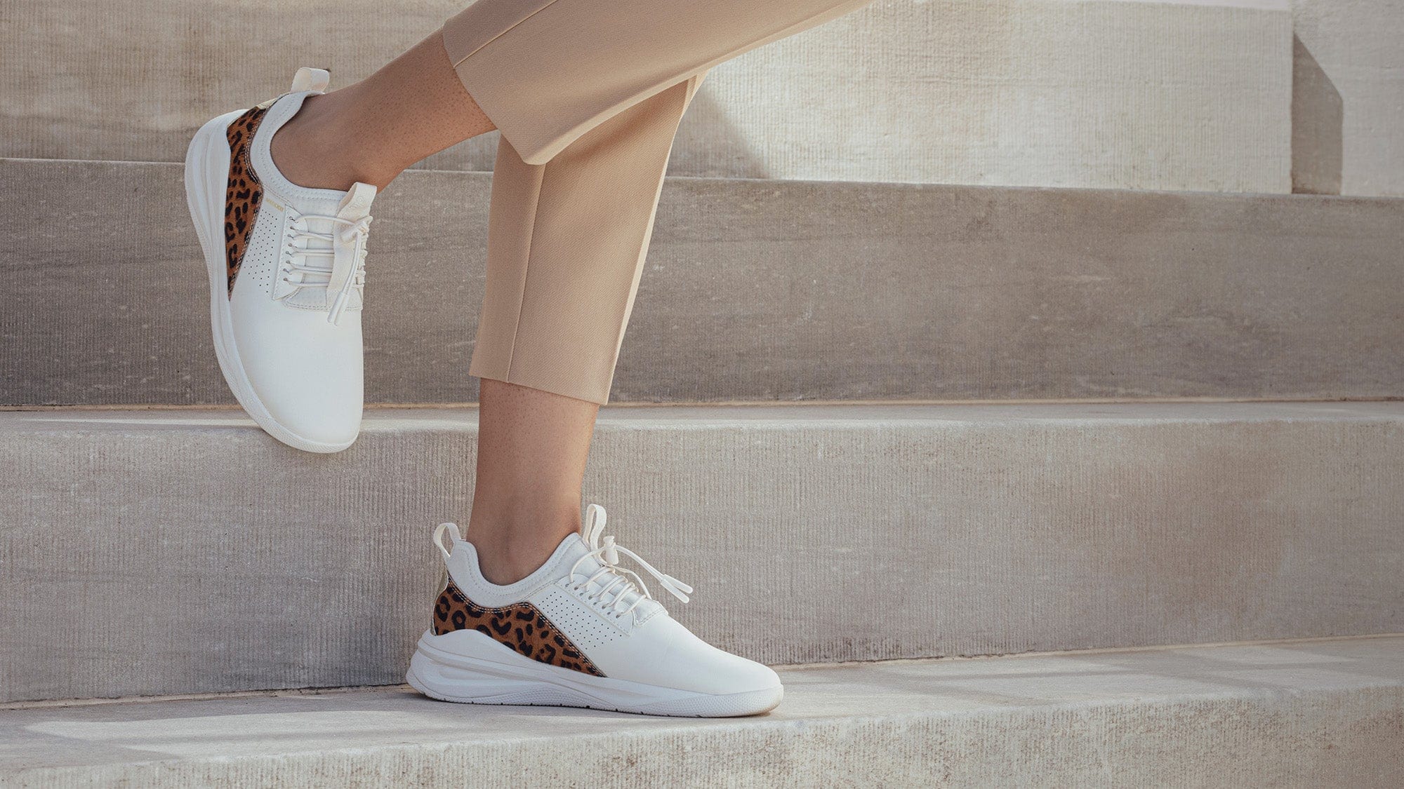 Women's White Animal Print Sneakers for Healthcare | Clove