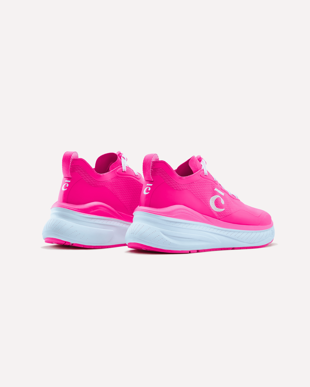 Women's White and Neon Pink Sneakers | Clove