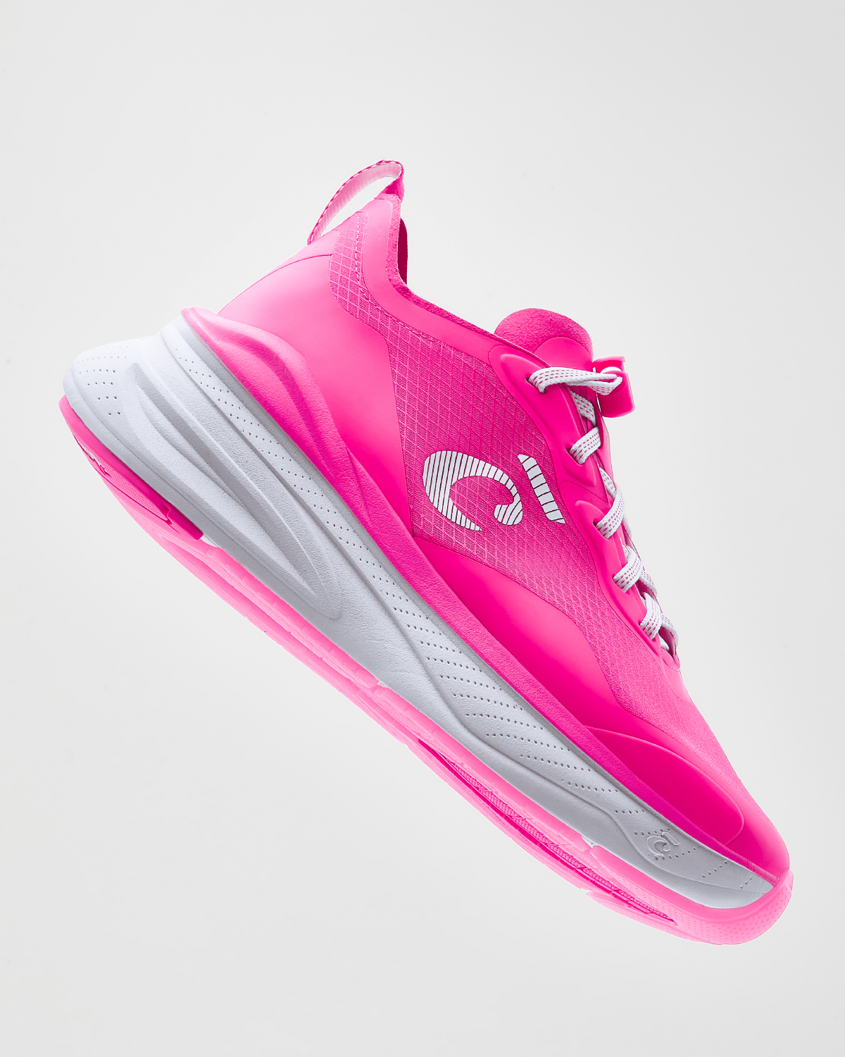 Women's White and Neon Pink Sneakers | Clove