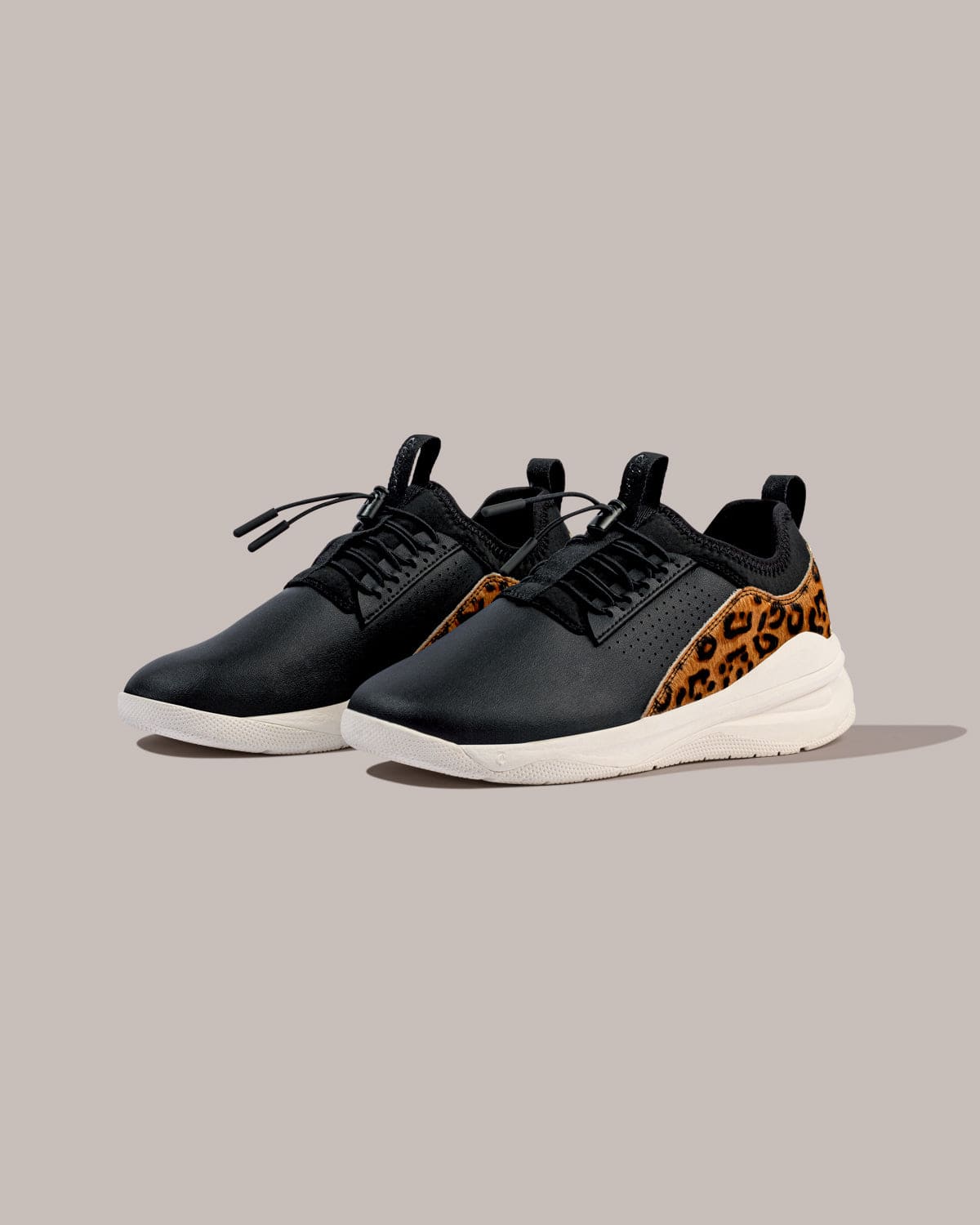 Women's Black Animal Print Sneakers for Healthcare | Clove